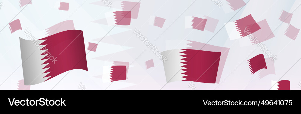 Qatar flag-themed abstract design on a banner Vector Image