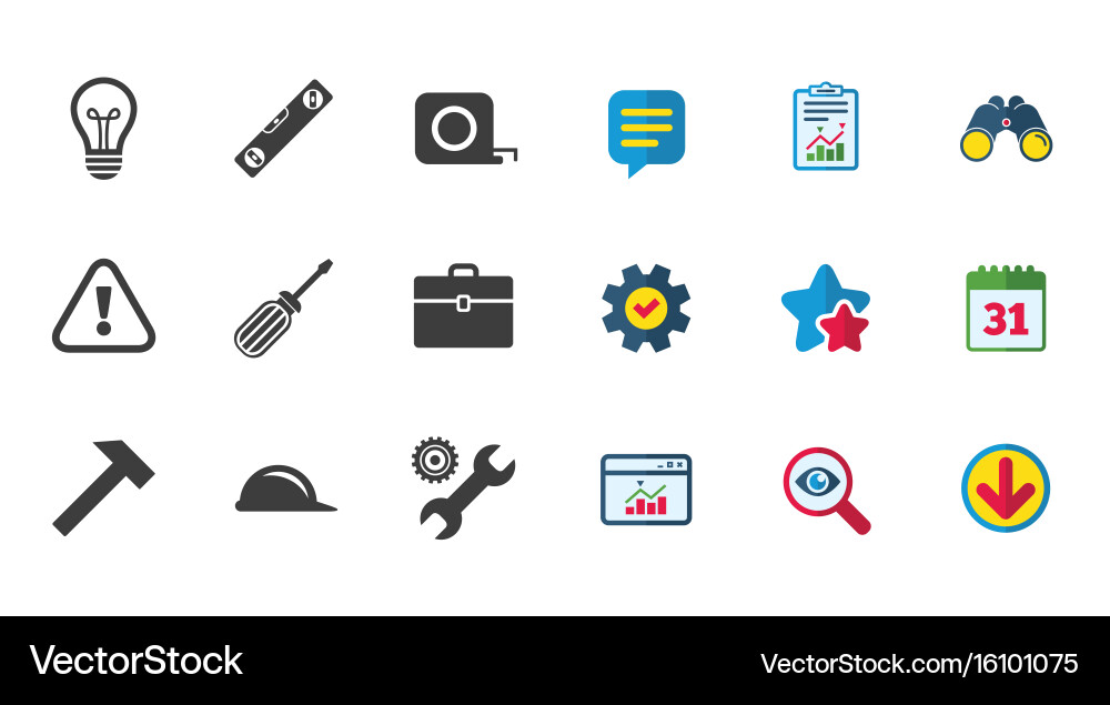 Repair construction icons engineering signs Vector Image
