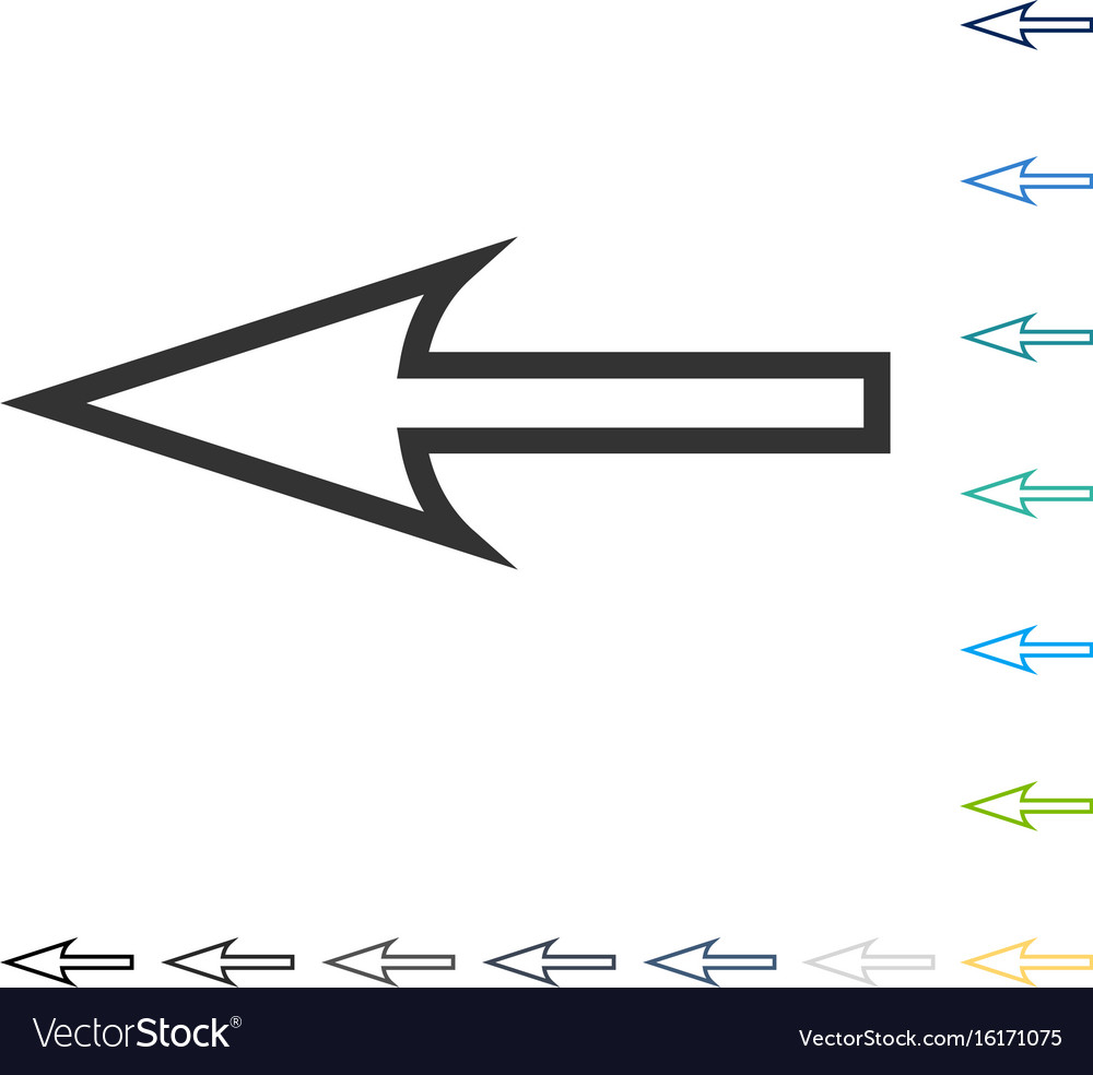 Sharp arrow left icon Royalty Free Vector Image