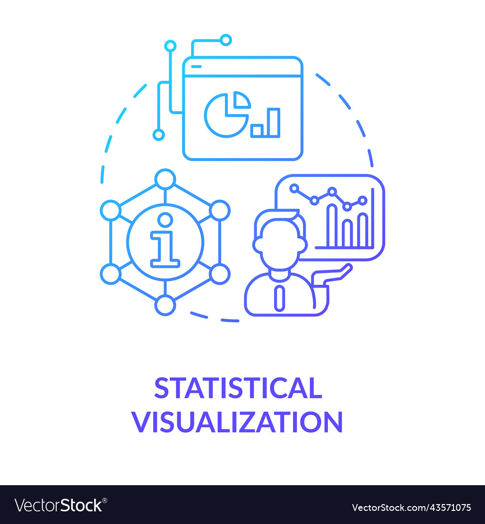 Statistical visualization blue gradient concept Vector Image