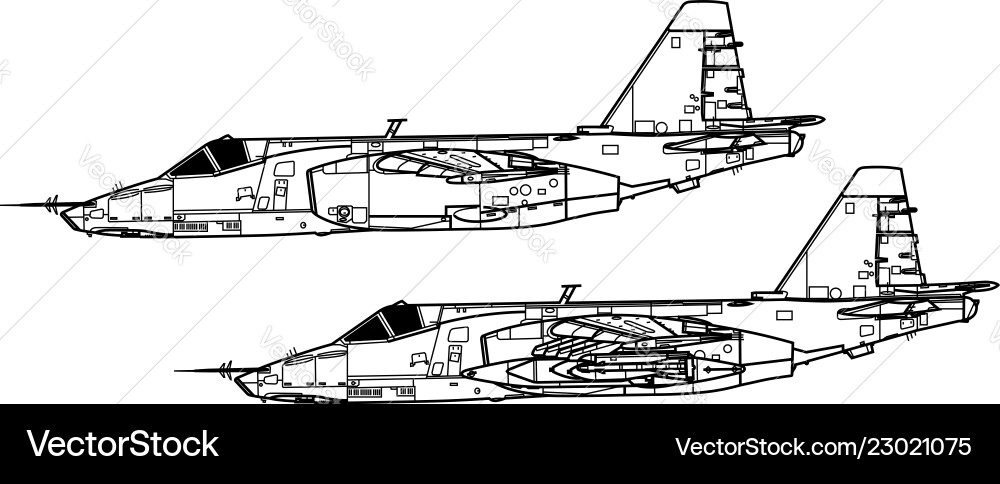 Sukhoi su-25 frogfoot Royalty Free Vector Image