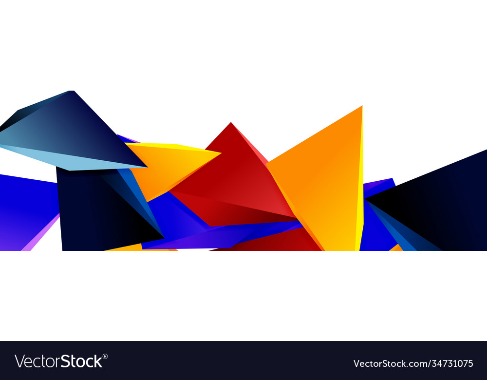 Triangle mosaic abstract background 3d triangular Vector Image
