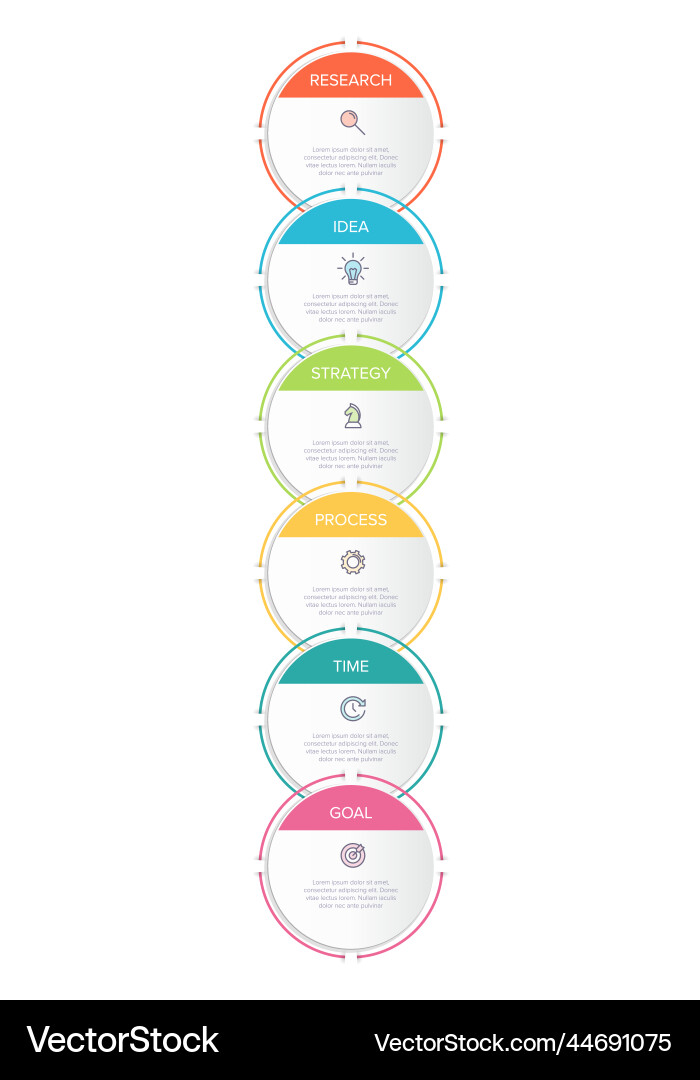Vertical infographic design with icons and 6 Vector Image