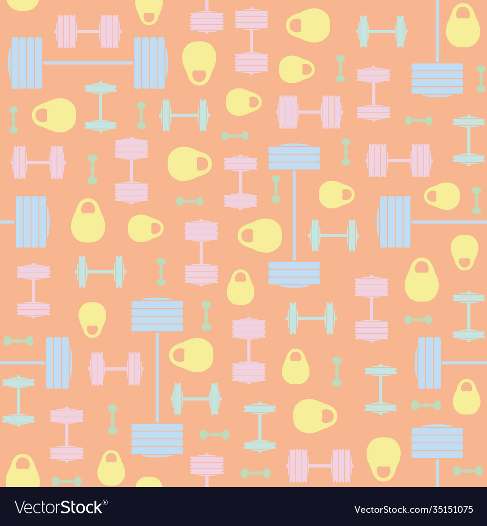 Weightlifting seamless pattern Royalty Free Vector Image