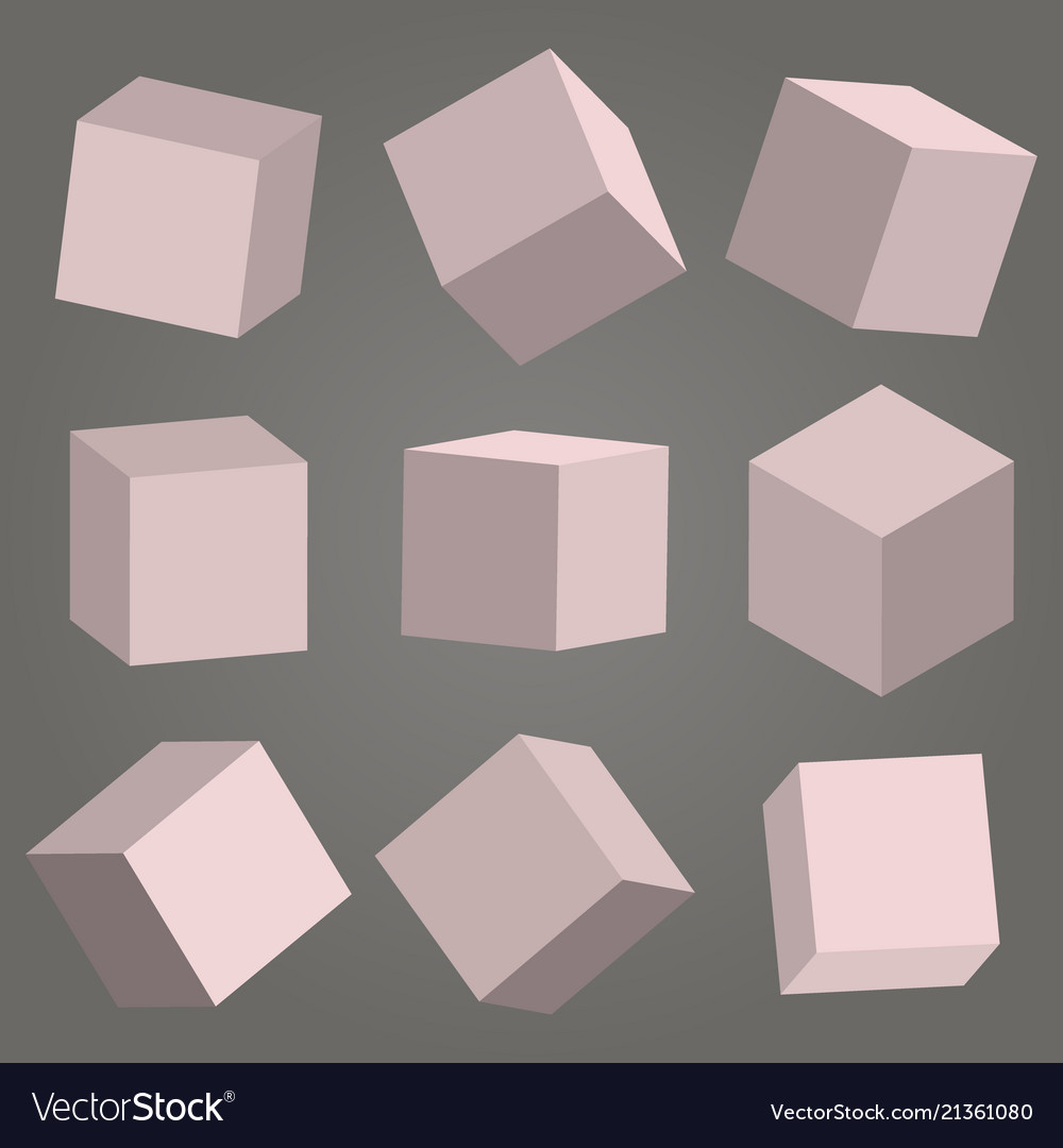 3d cubes box square geometric shape Royalty Free Vector