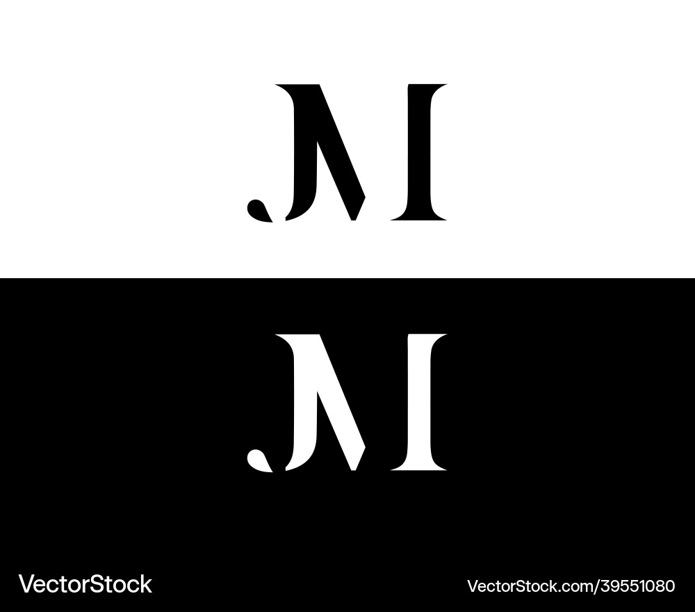 Abstract letter jm logo and icon design Royalty Free Vector