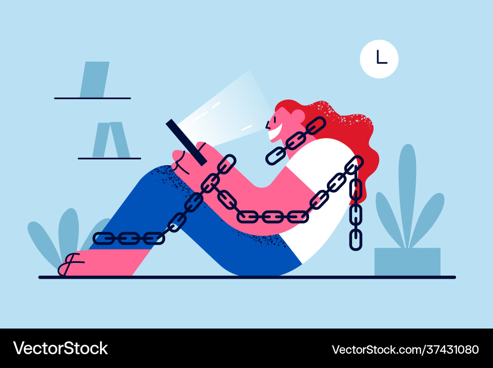 Addiction to internet and smartphone concept Vector Image