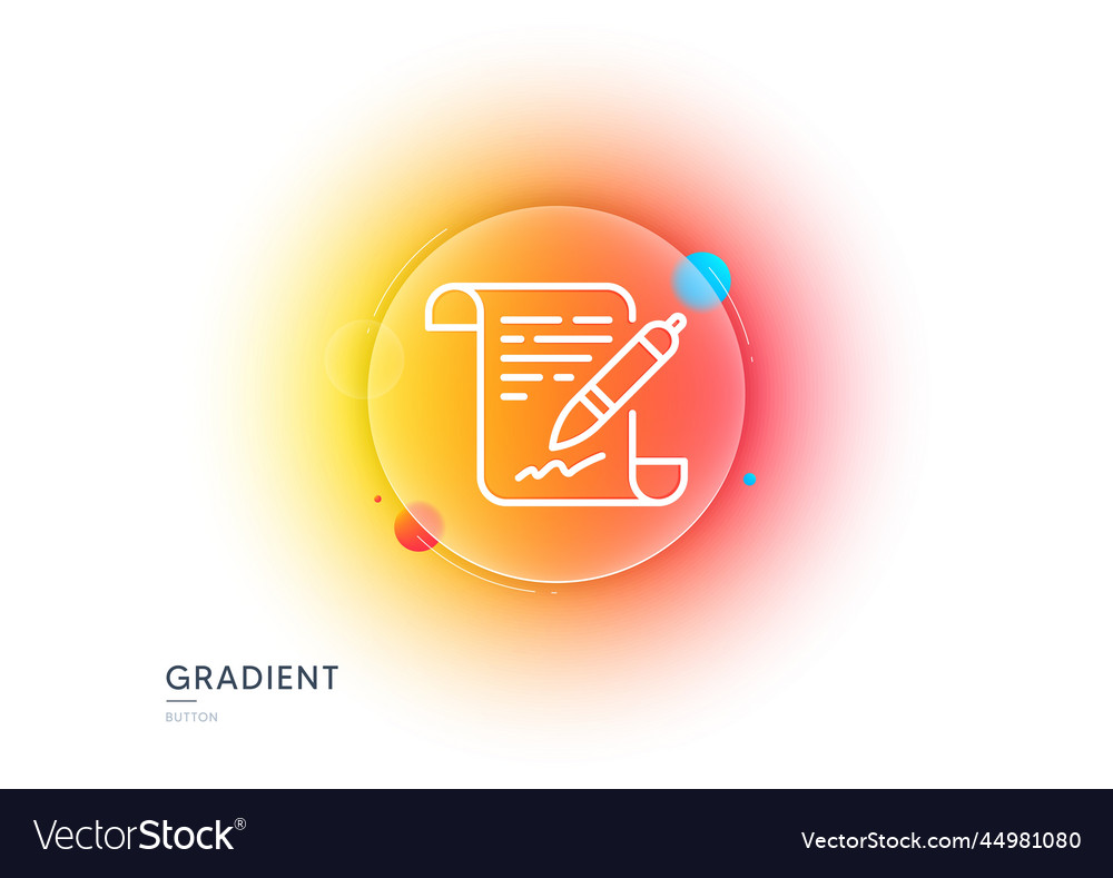 Agreement Document Line Icon Contract File Vector Image