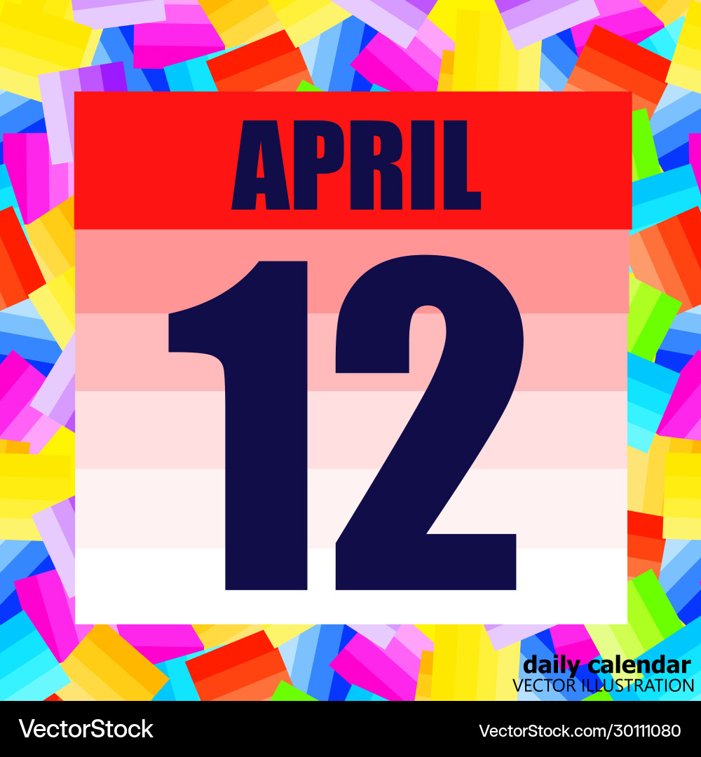 April 12 icon for planning important day twelfth Vector Image
