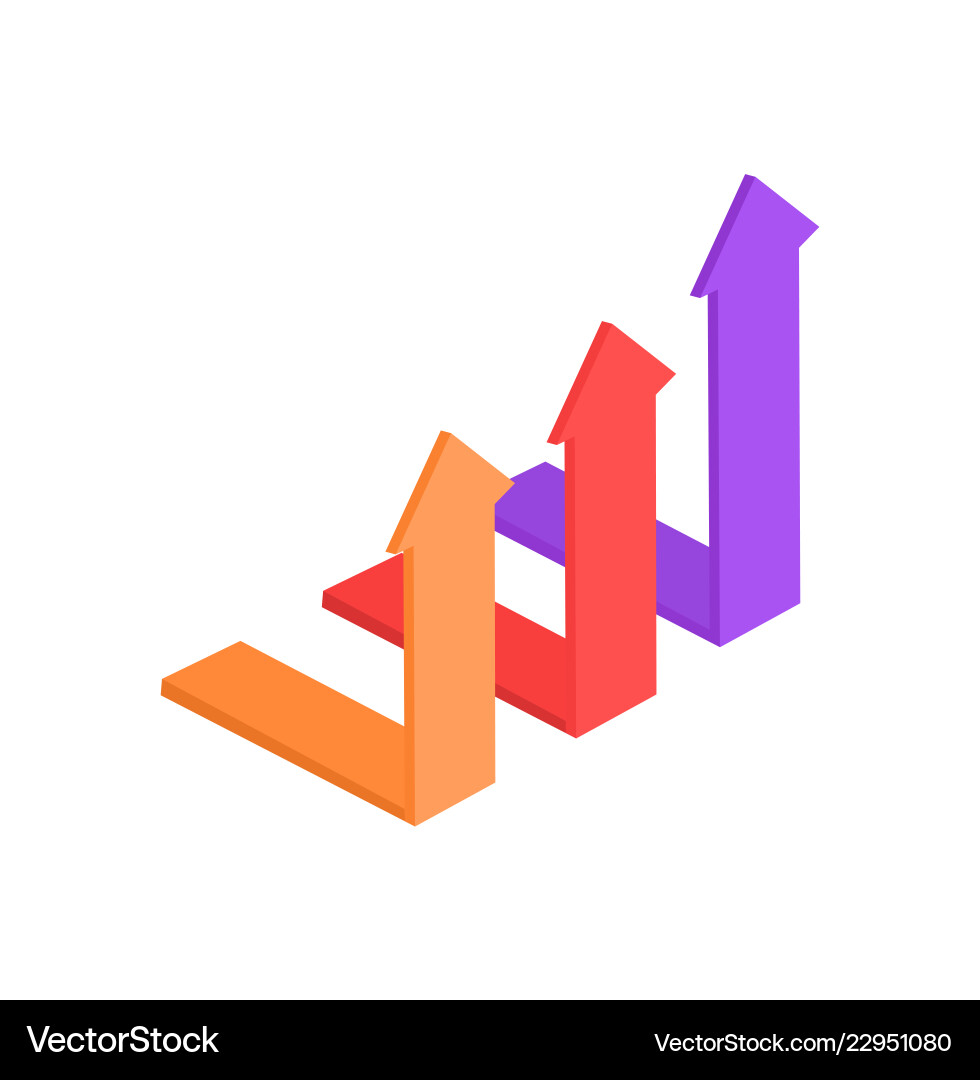 Arrows pointing up that show increase isolated Vector Image