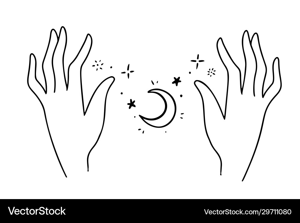 Bohemian hand drawn style logo icon hands Vector Image