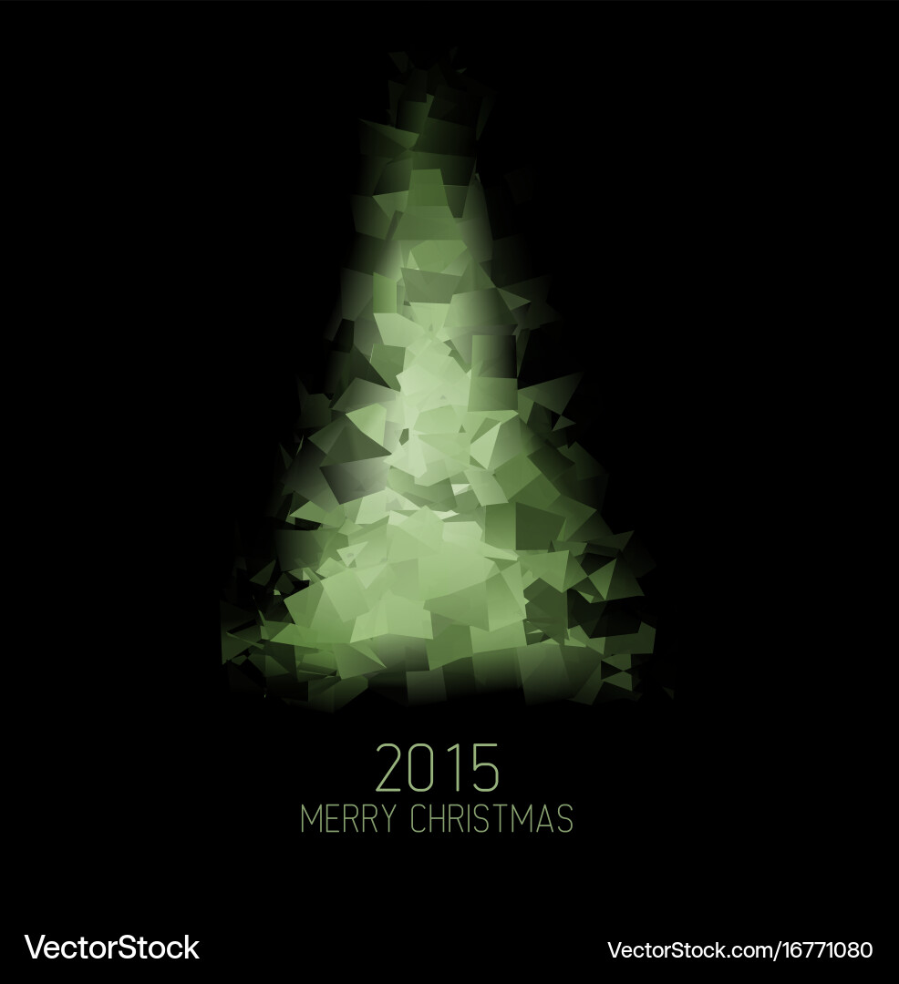Card with abstract green christmas tree Royalty Free Vector