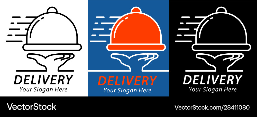 Food delivery logo Royalty Free Vector Image - VectorStock