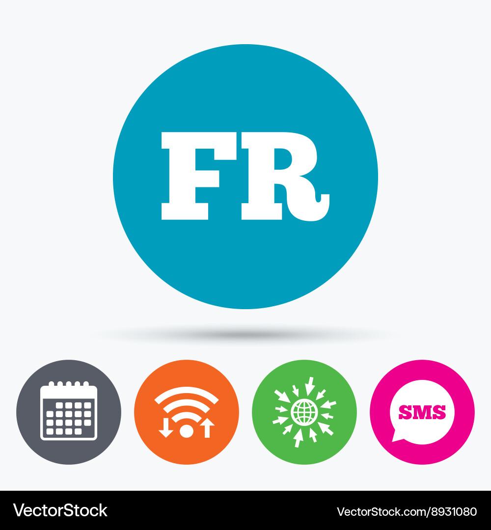 French language sign icon fr translation Vector Image