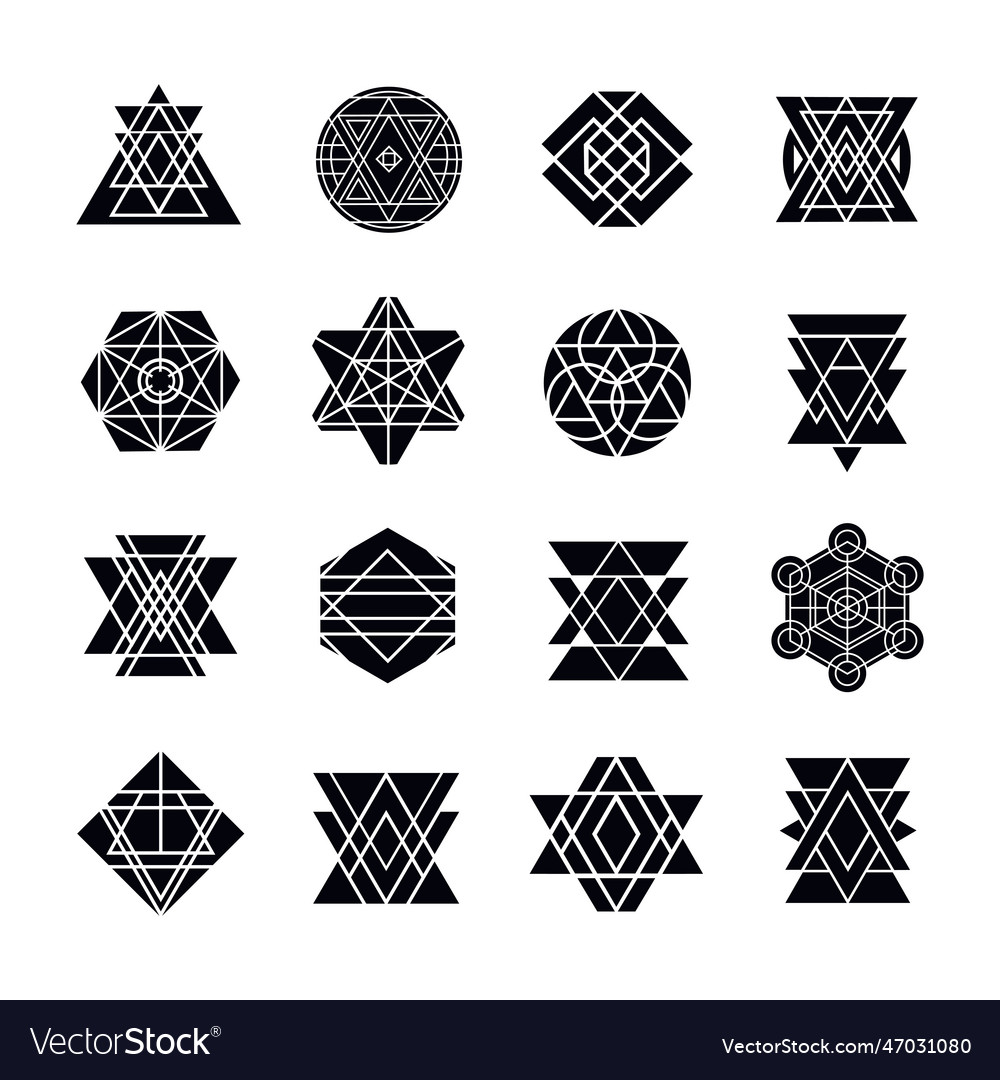 Geometry shape icon set Royalty Free Vector Image