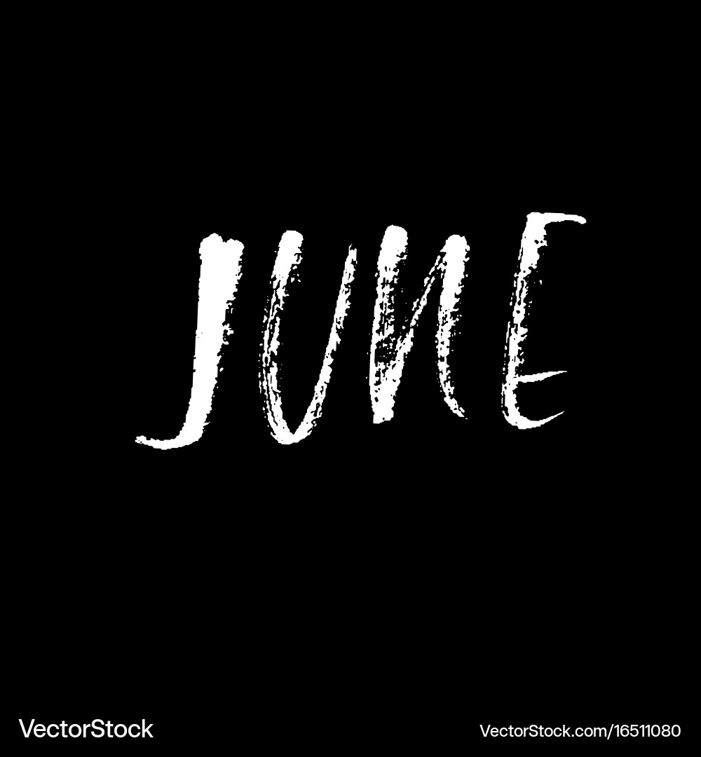 Hand drawn typography lettering june month Vector Image