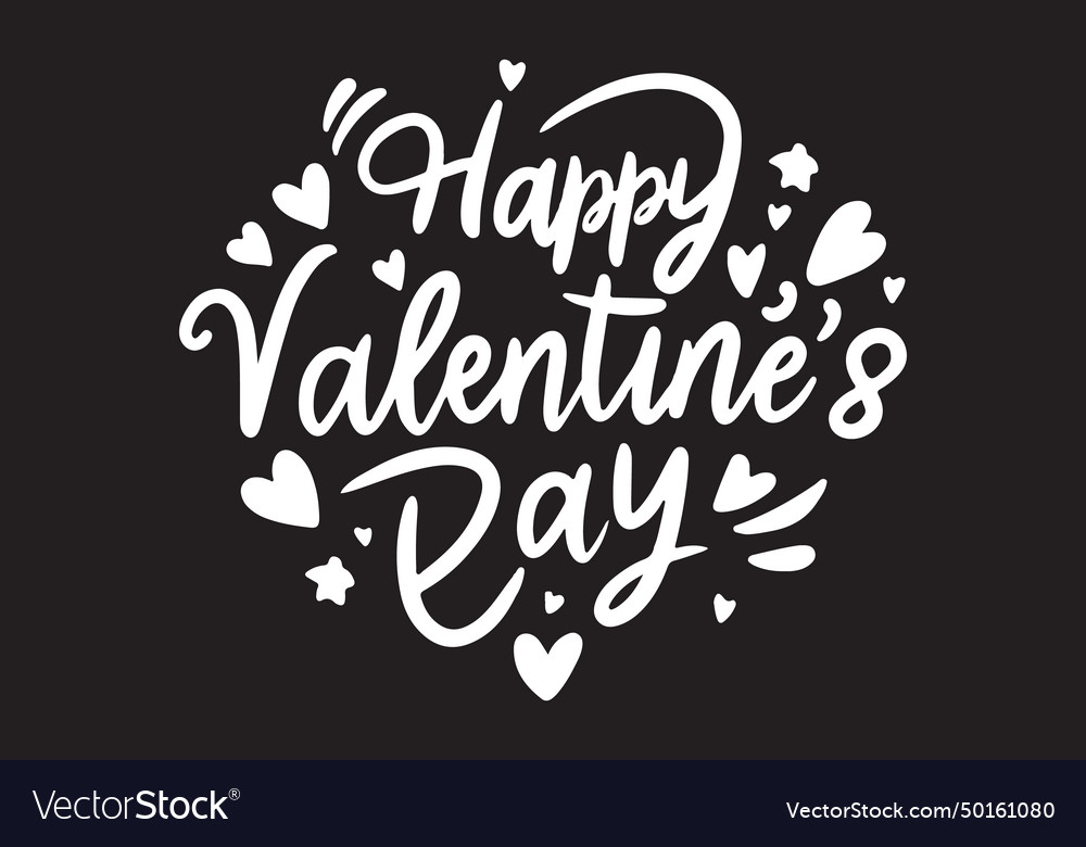 Happy Valentines Day Text Card Royalty Free Vector Image