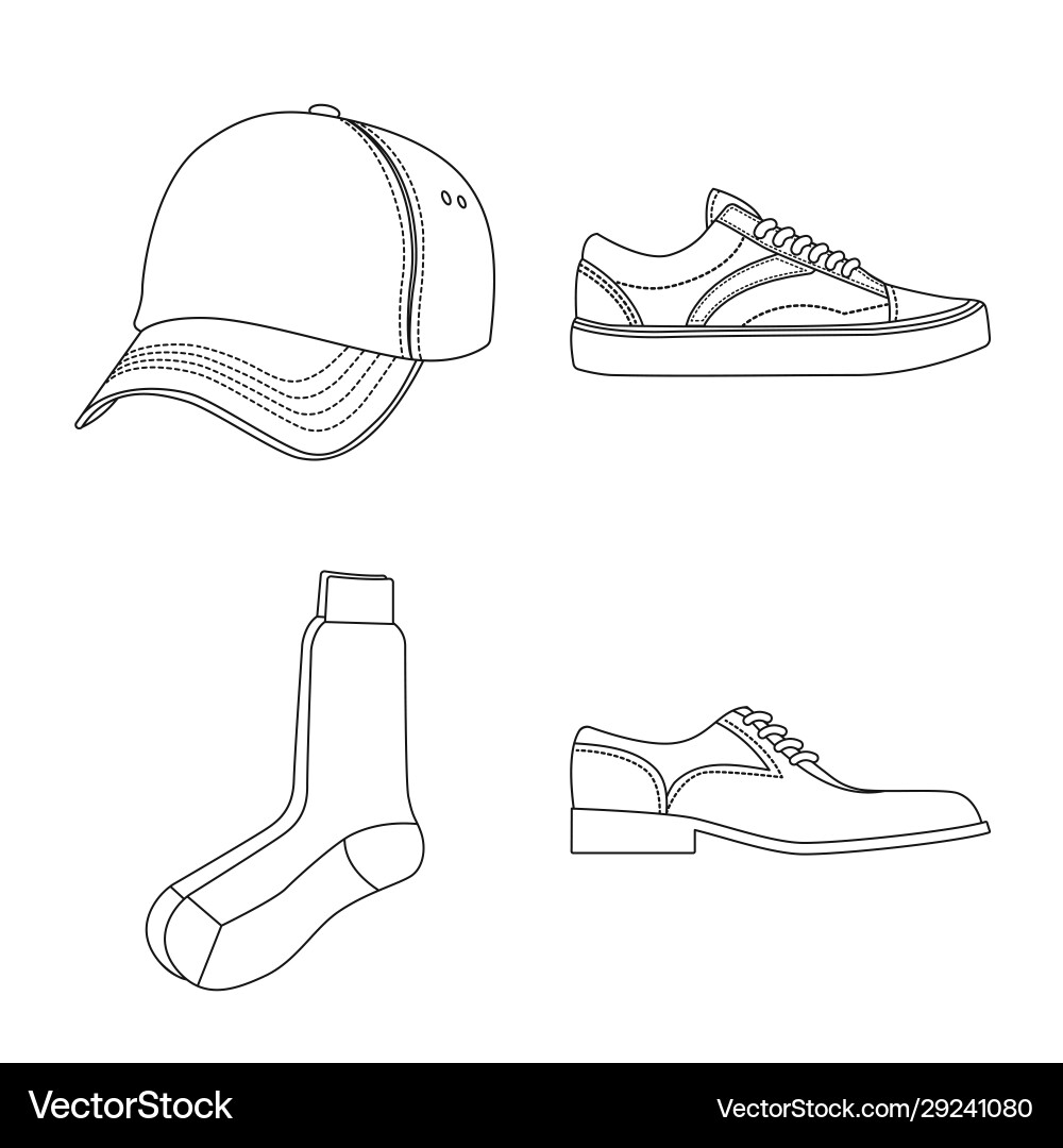 Isolated object man and clothing symbol set Vector Image