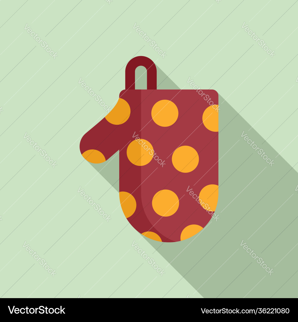 Kitchen glove icon flat style Royalty Free Vector Image