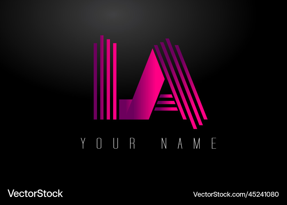 La magenta lines letter logo creative line Vector Image