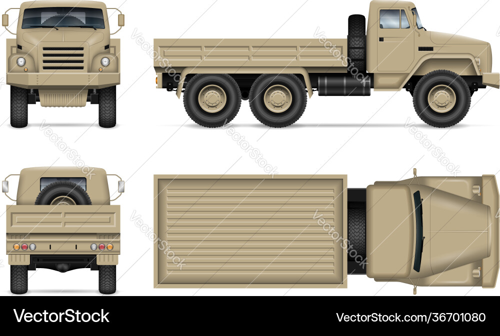 Military vehicle isolated mockup Royalty Free Vector Image