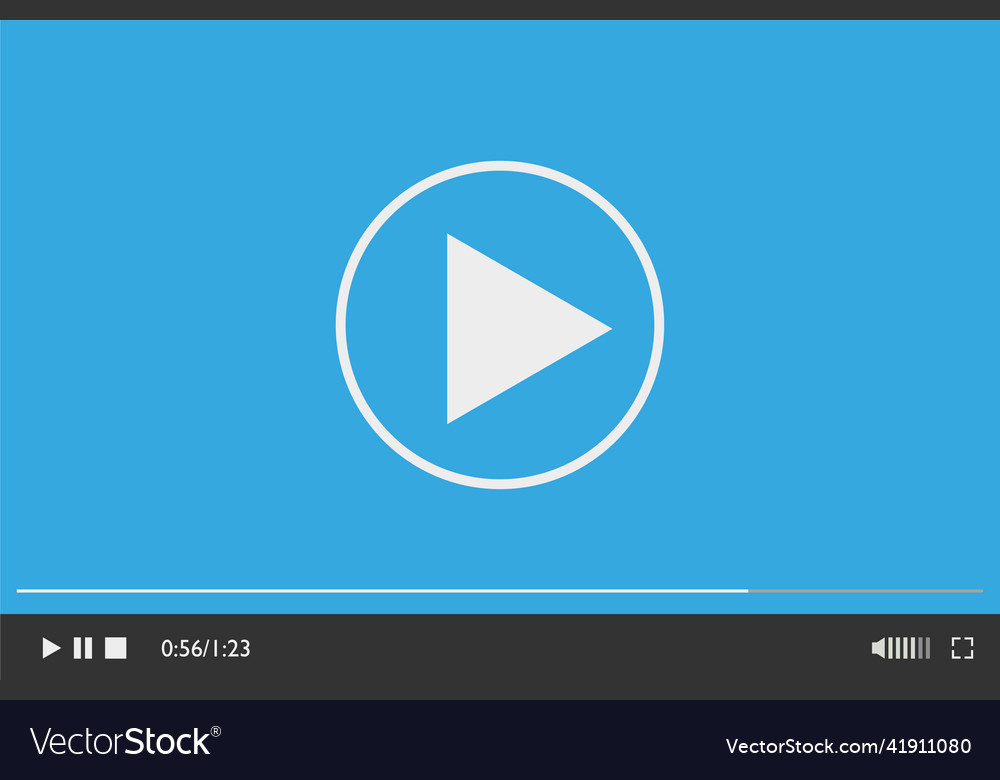 Modern video player design template for web Vector Image Modern video player design template for web Vector Image