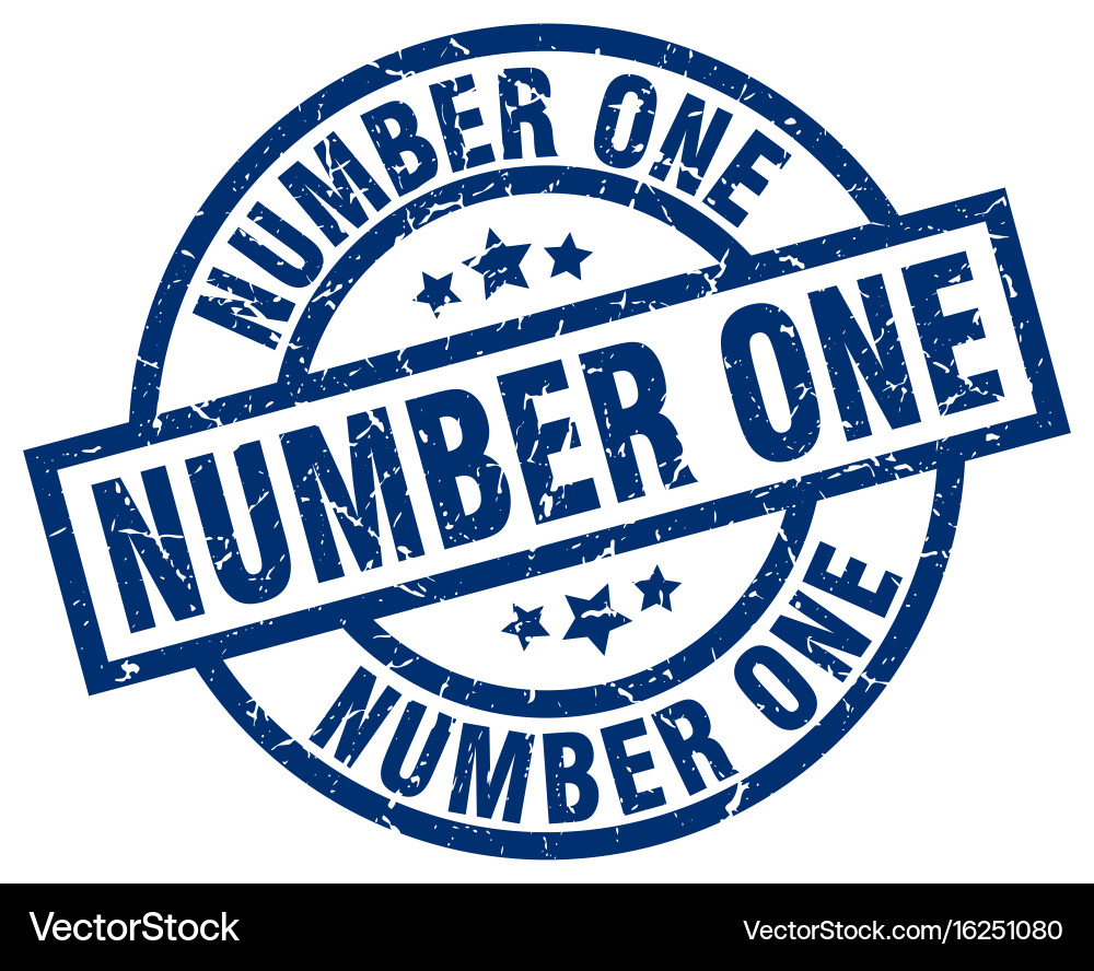 Number one blue round grunge stamp Royalty Free Vector Image