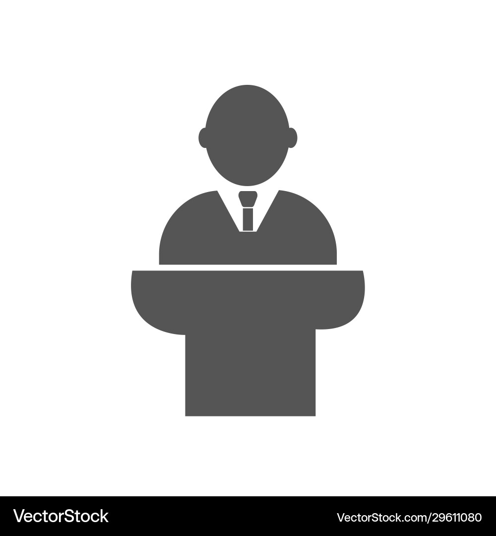 Orator speaking from tribune public speaker Vector Image
