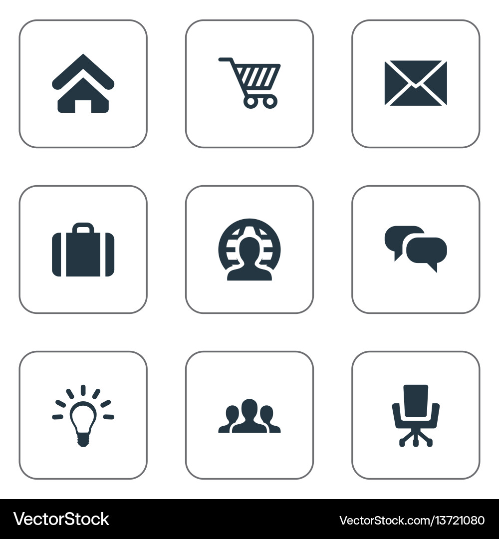 Set simple business icons Royalty Free Vector Image