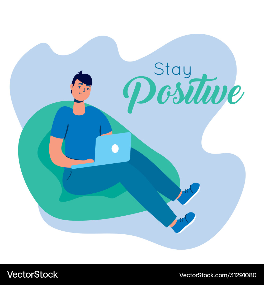 Stay positive message for covid19 Royalty Free Vector Image