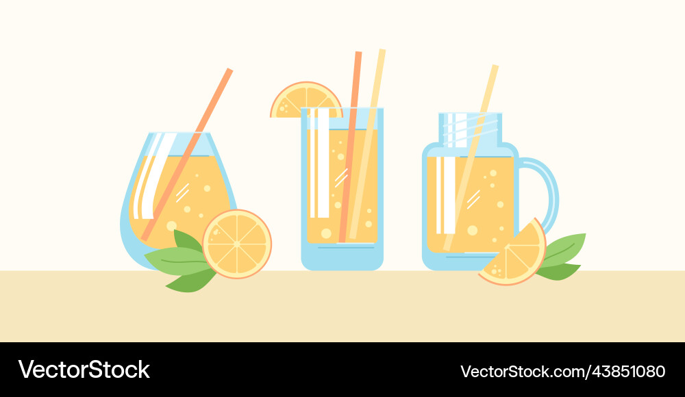 Summer cocktails with natural Royalty Free Vector Image