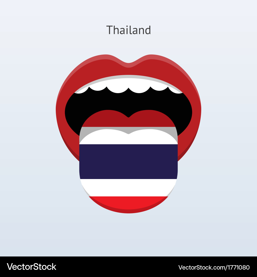 Thailand language abstract human tongue Royalty Free Vector