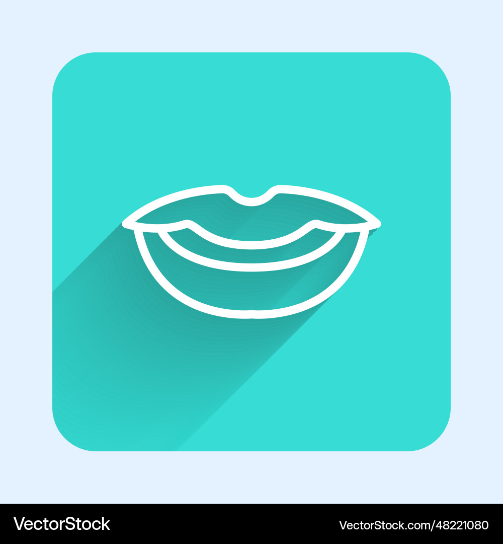 White line smiling lips icon isolated with long Vector Image