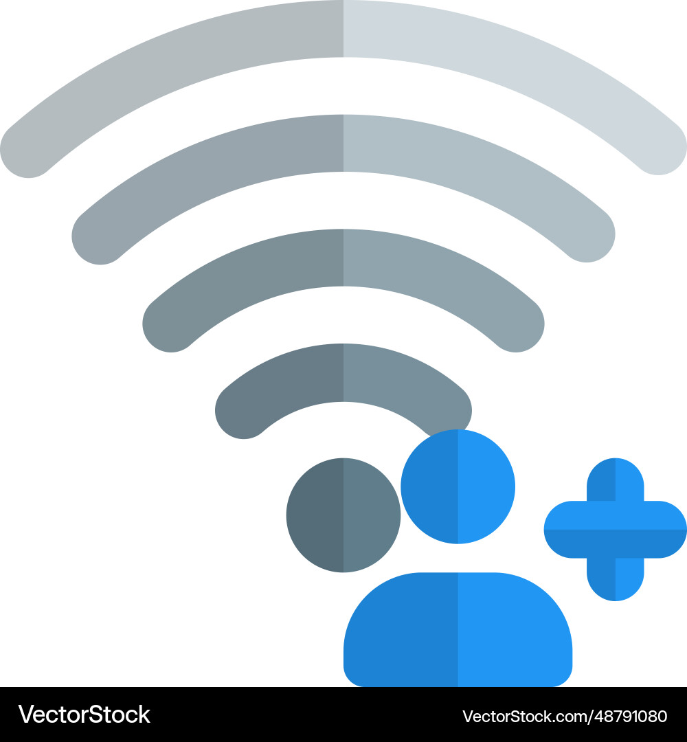 Wireless connection operated by an individual Vector Image