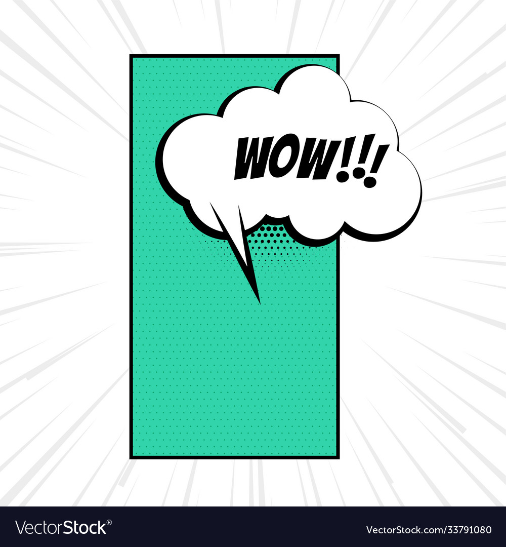 Wow expression with comic chat bubble cloud Vector Image