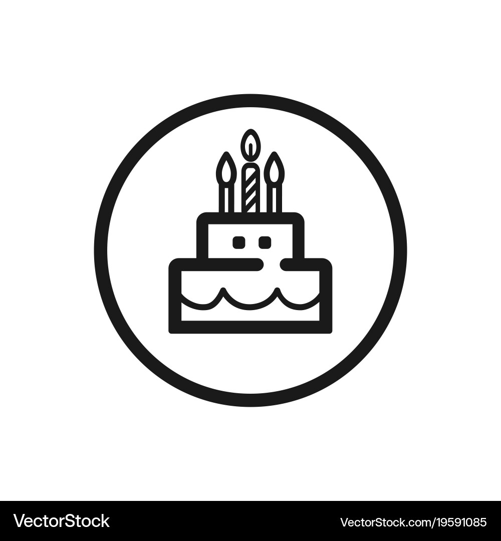 Birthday line icon on a white background Vector Image