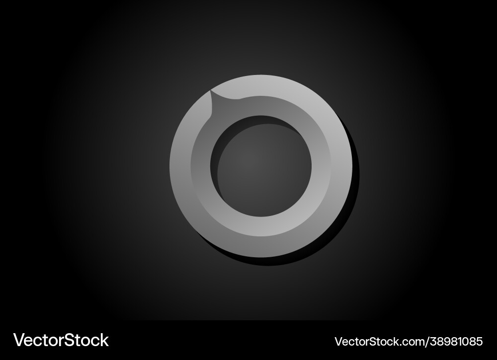 Black grey gradient o alphabet letter icon logo Vector Image