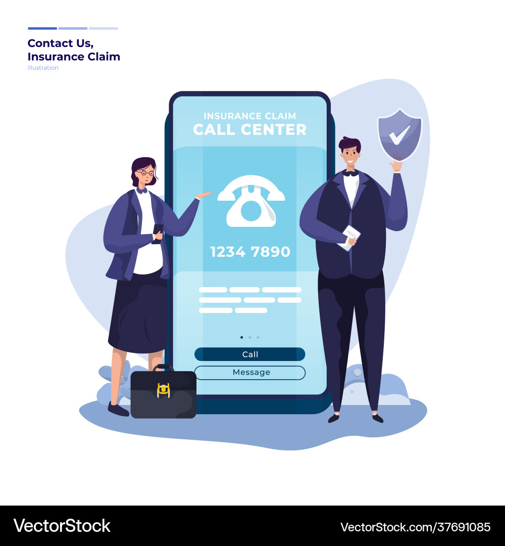 Call center for mobile insurance c Royalty Free Vector Image