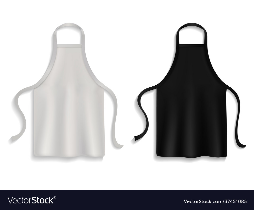 Chef apron realistic kitchen uniform black Vector Image