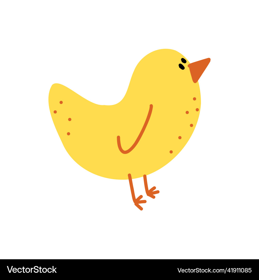 Cute yellow little chicken Royalty Free Vector Image