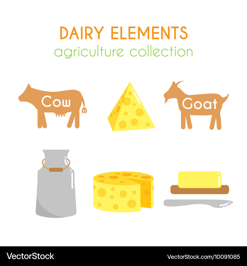 Dairy Cow and goat cartoon Royalty Free Vector Image