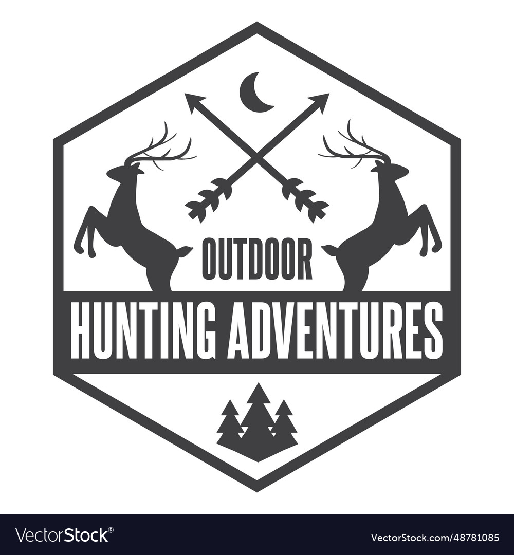 Deer outdoor hunting adventure badge logo Vector Image