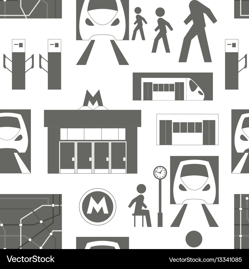 Metro underground symbols pattern Royalty Free Vector Image