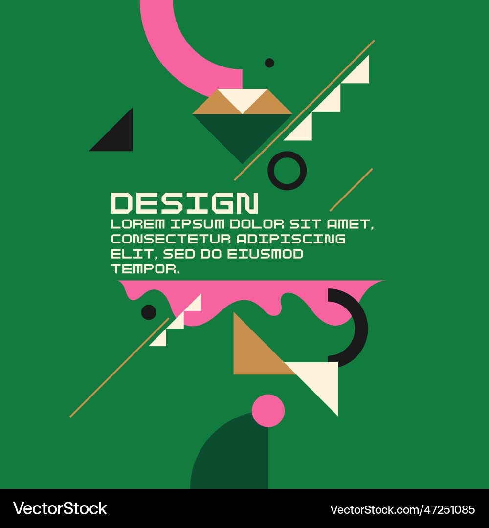 Modern geometric composition of various shapes Vector Image