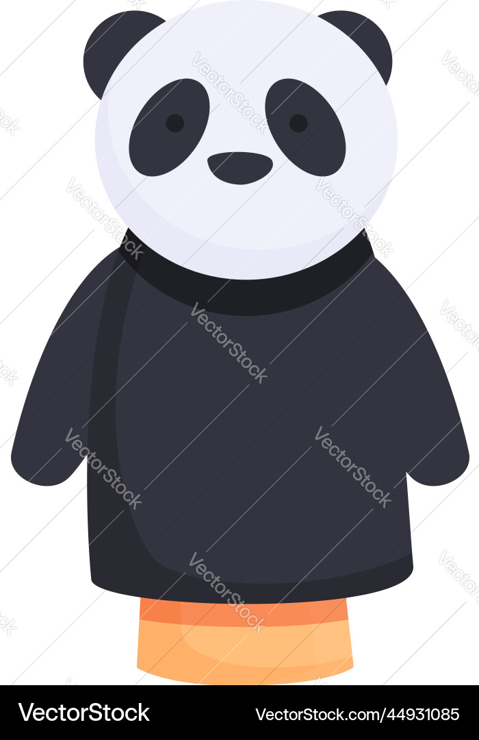 Panda doll icon cartoon show stage Royalty Free Vector Image