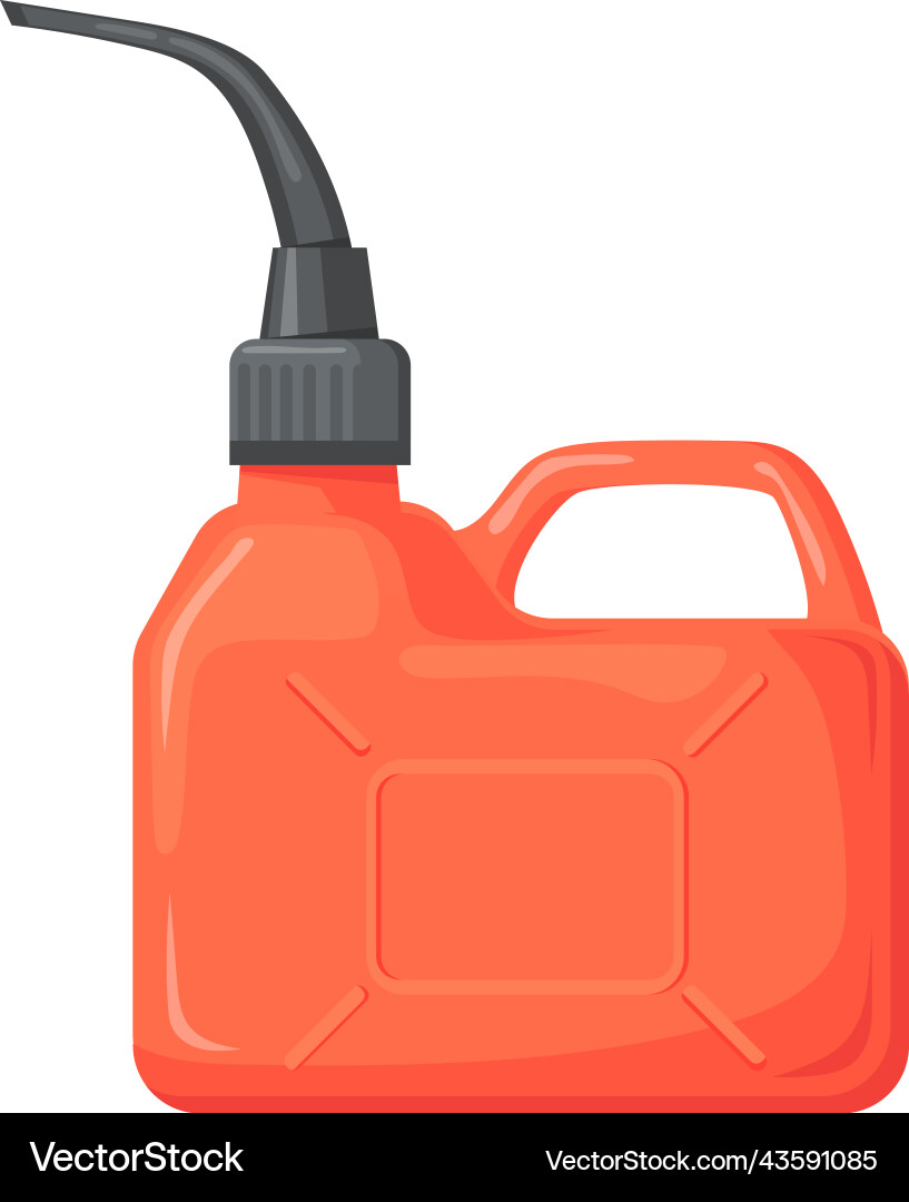 Red canister icon plastic fuel cartoon container Vector Image