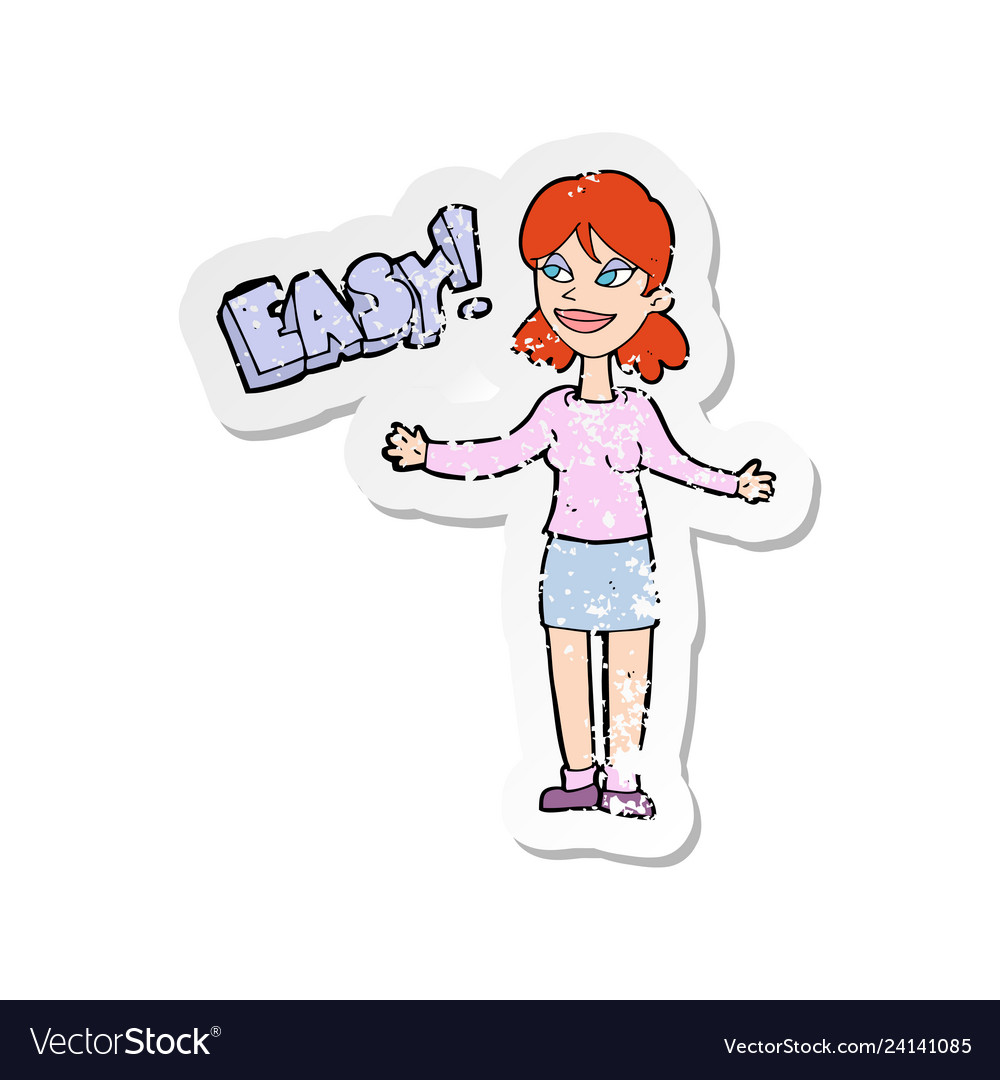 Retro distressed sticker of a cartoon woman Vector Image