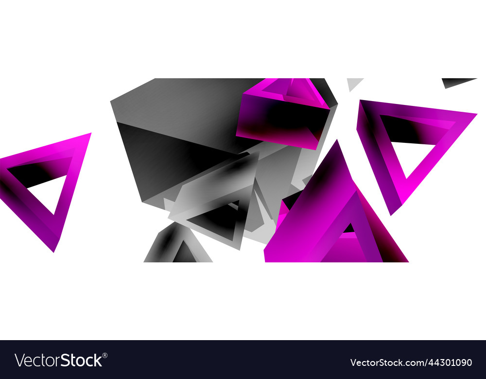 3d triangle abstract background basic shape Vector Image