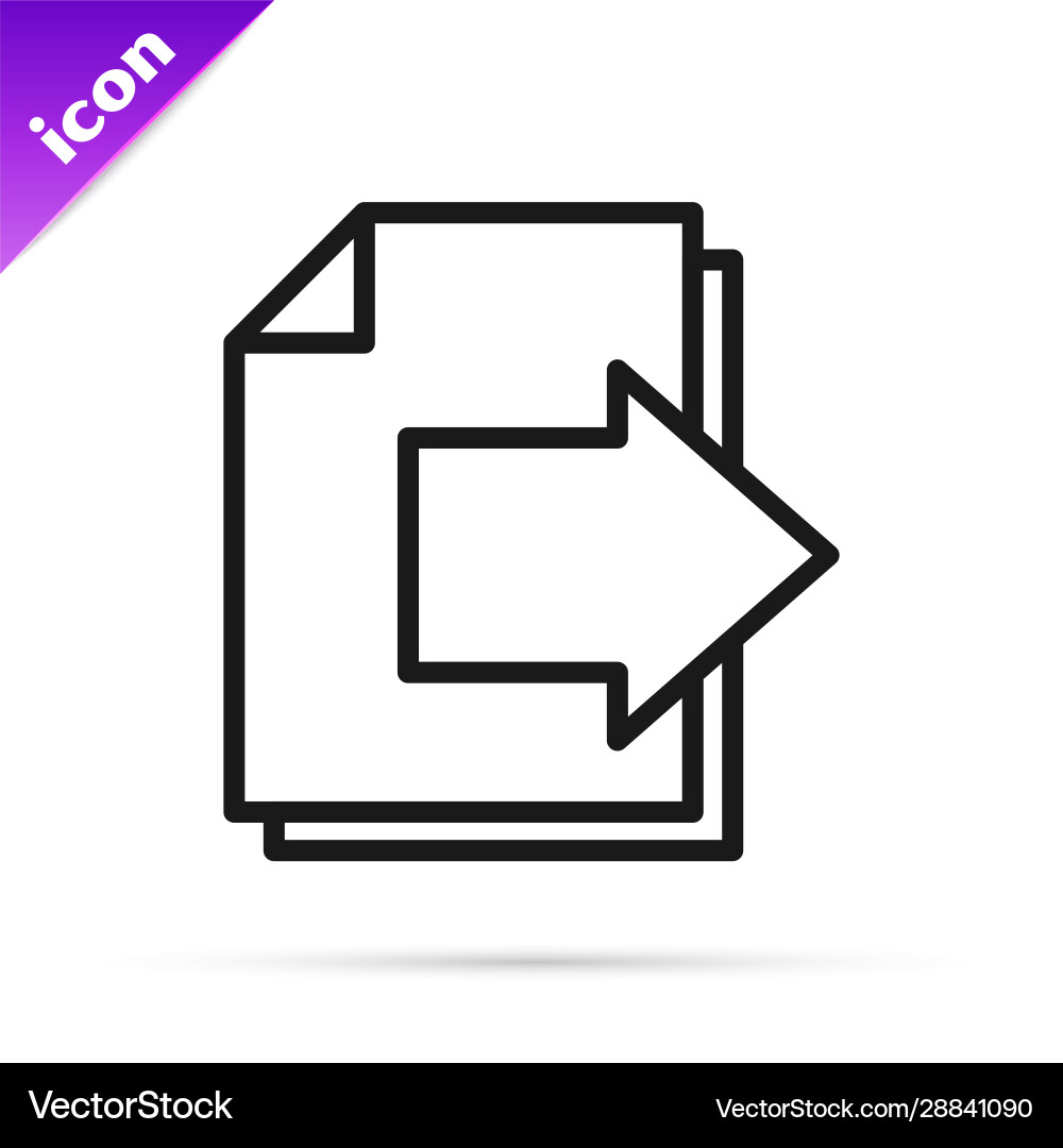 Black line next page arrow icon isolated on white Vector Image