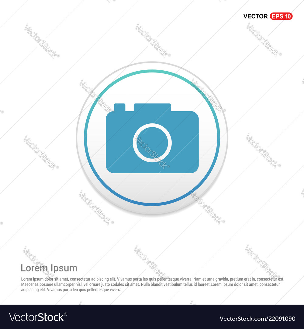 Camera icon - white circle button Royalty Free Vector Image